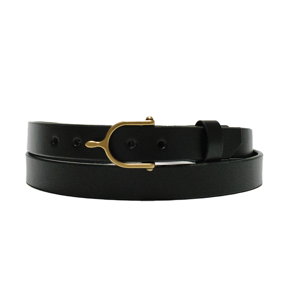 1" Black Bridle Spur Belt